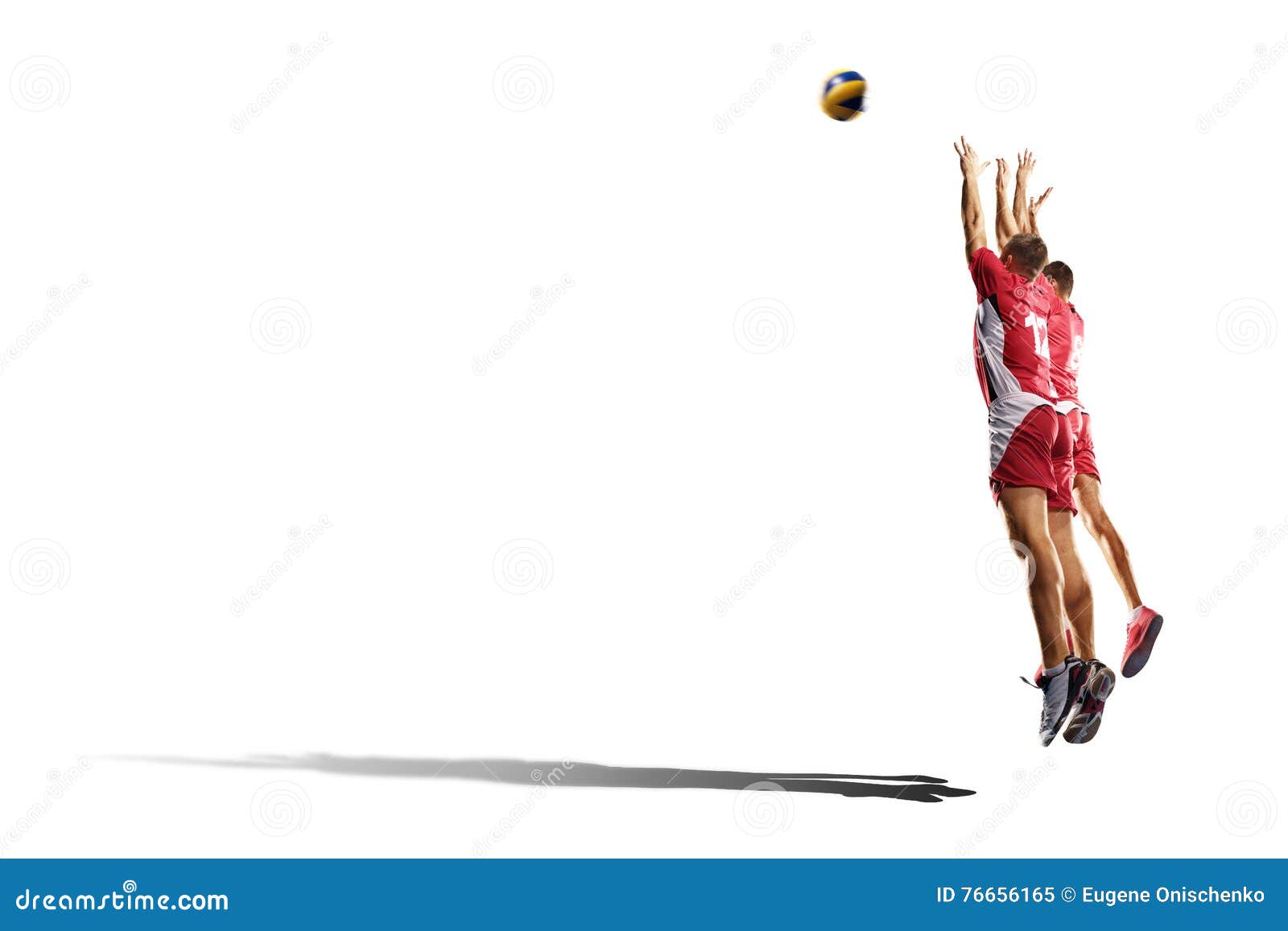 Two Professional Volleyball Players Isolated on White Stock Image ...