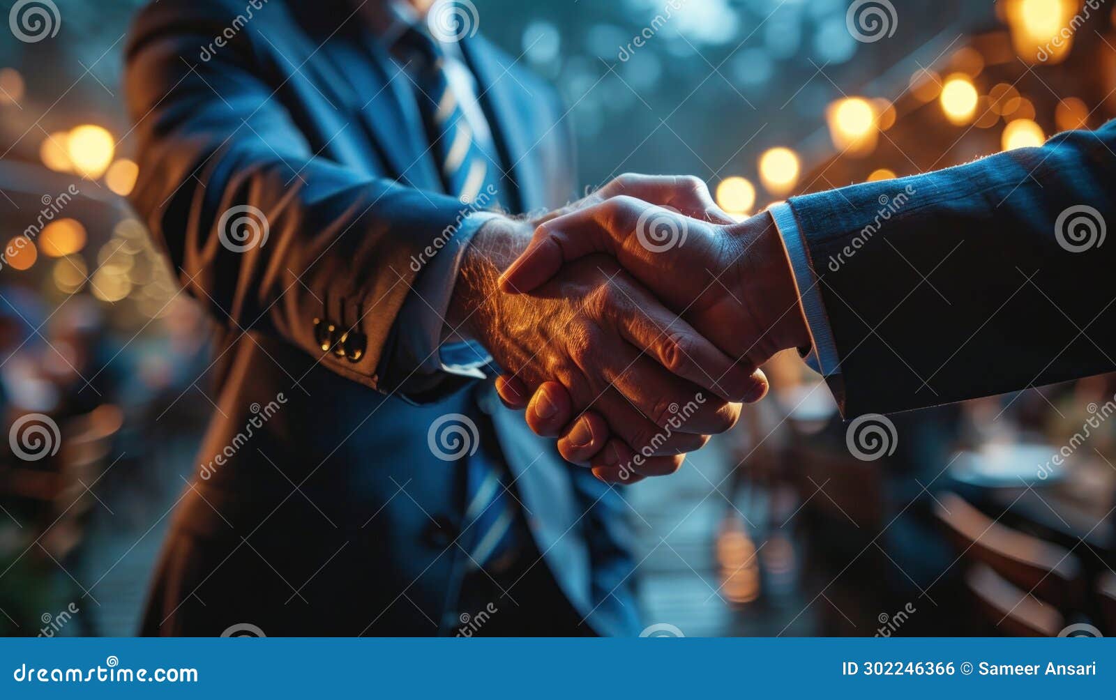 Two Professionals Celebrate a Productive Meeting with a Handshake ...