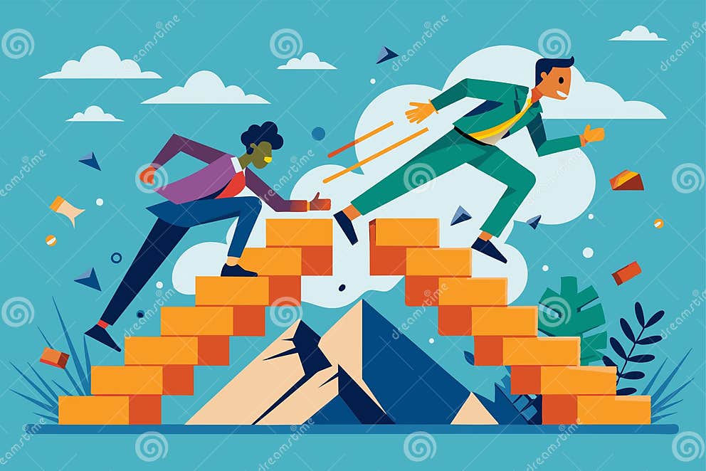 Two Professionals Navigate a Colorful Obstacle Course, Showcasing ...