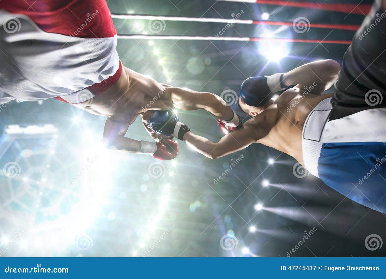 Two Professionl Boxers are Fighting on Arena Stock Image - Image of ...