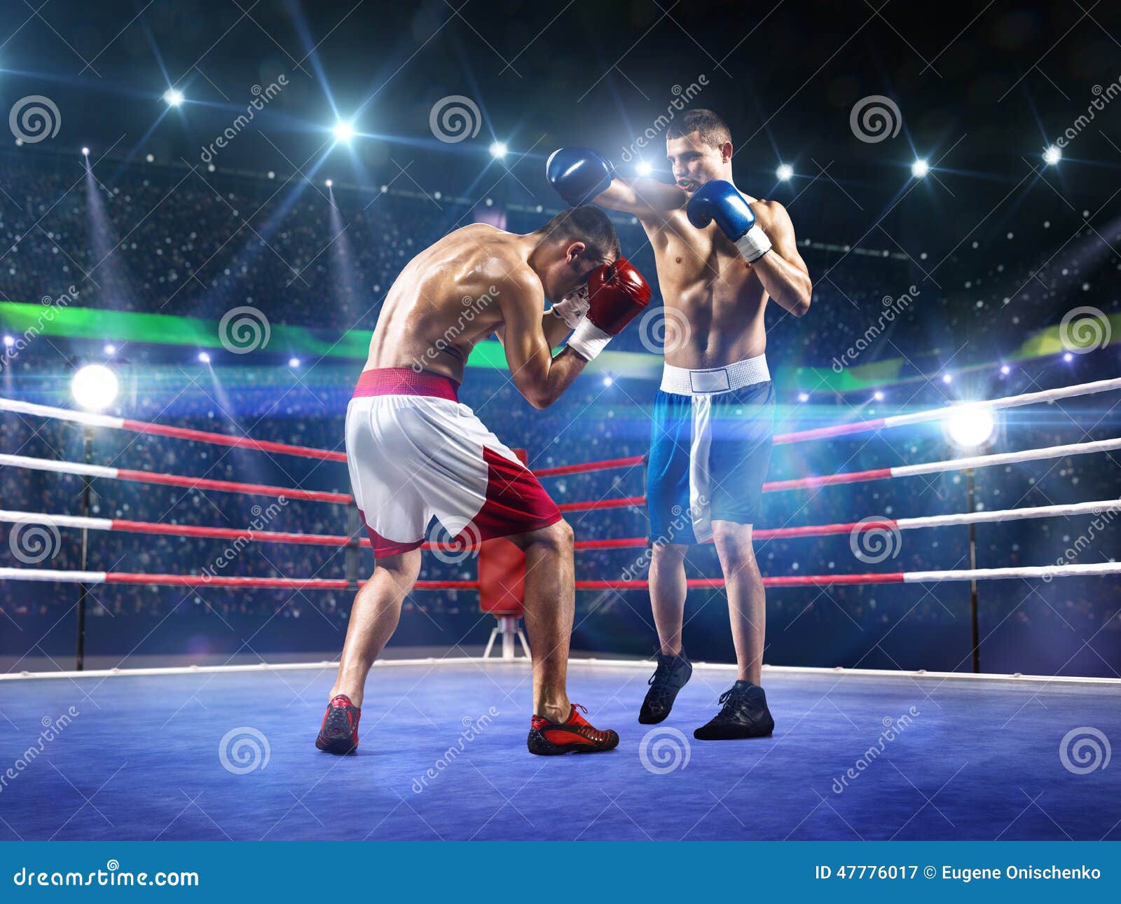 Two Professionl Boxers are Fighting on Arena Stock Image - Image of ...