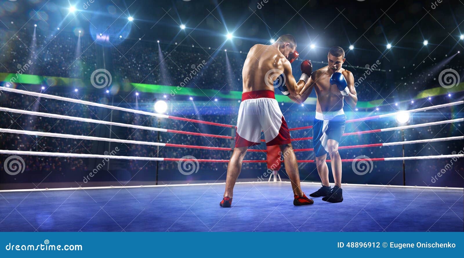 Two Professionl Boxers are Fighting on Arena Stock Photo - Image of ...