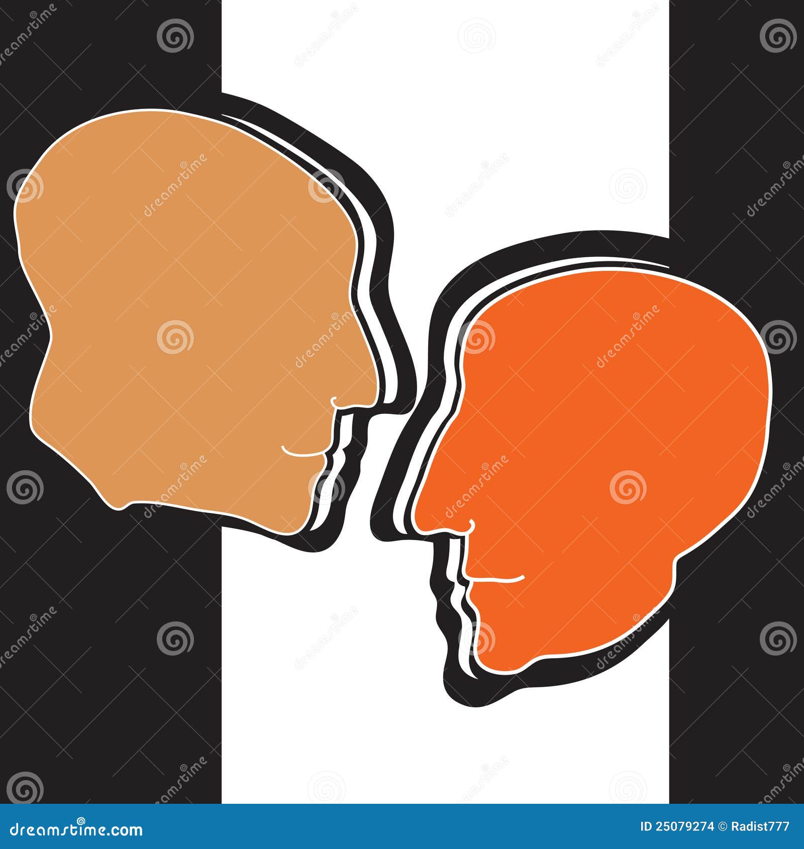 Two profiles stock vector. Illustration of silhouette - 25079274