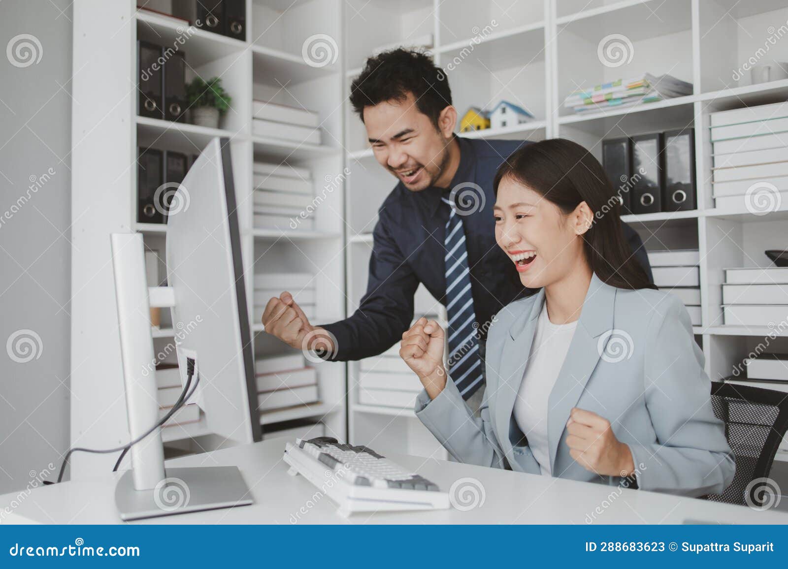 Two Programmers Looking at Computer Screen, Programmer Design Custom Computer Programming ...