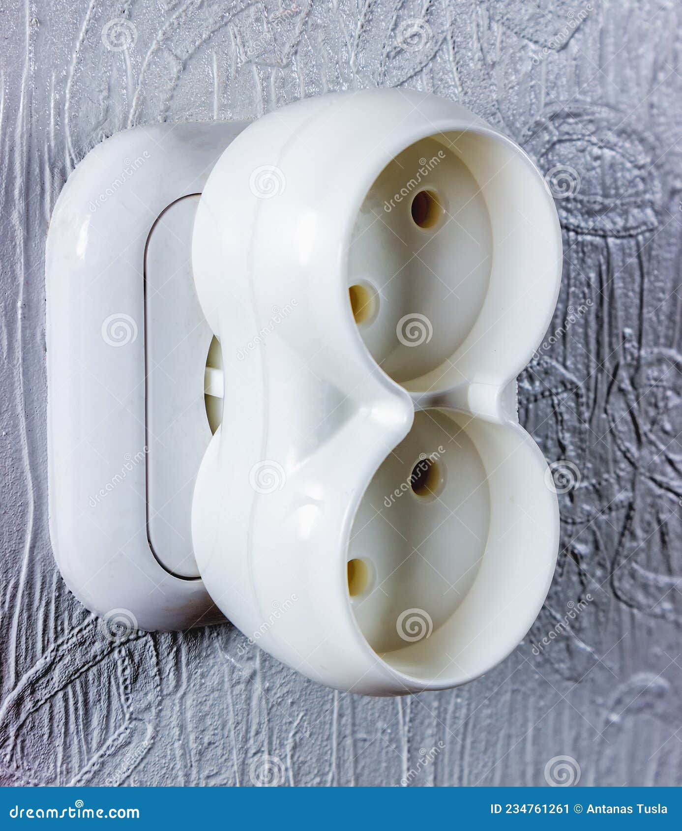 Two-prong Socket Adapter in the Room Wall Stock Image - Image of ...