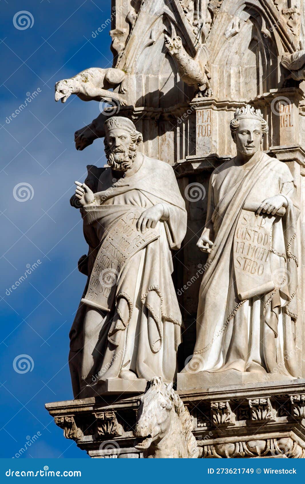 Two Prophets on the Duomo of Siena. Stock Image - Image of renaissance ...