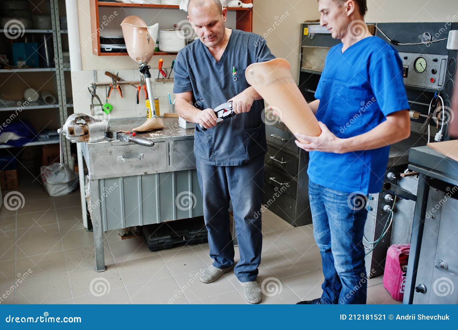 Prosthetist man worker stock image. Image of design - 212181521
