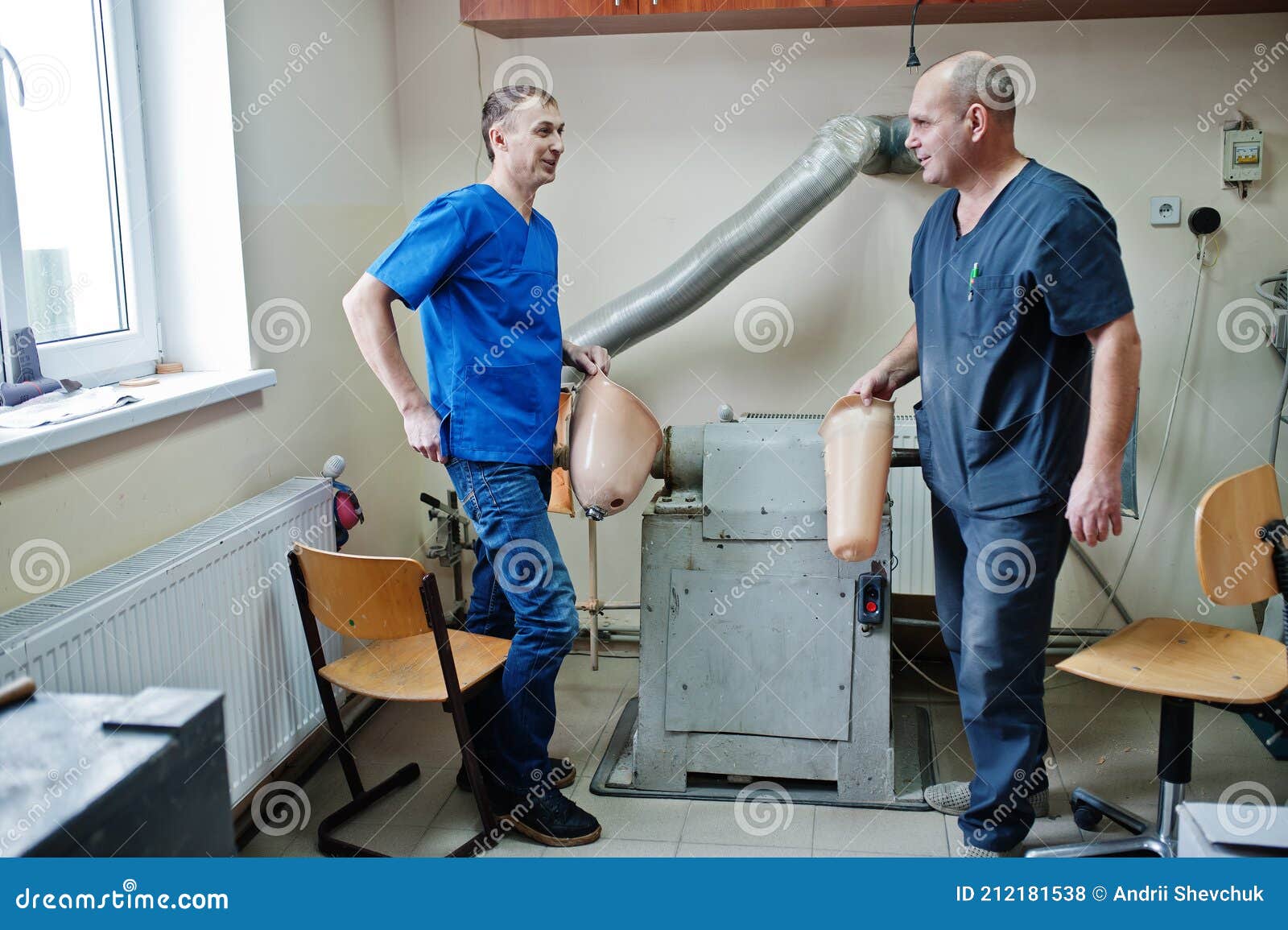 Prosthetist man worker stock photo. Image of assembling - 212181538