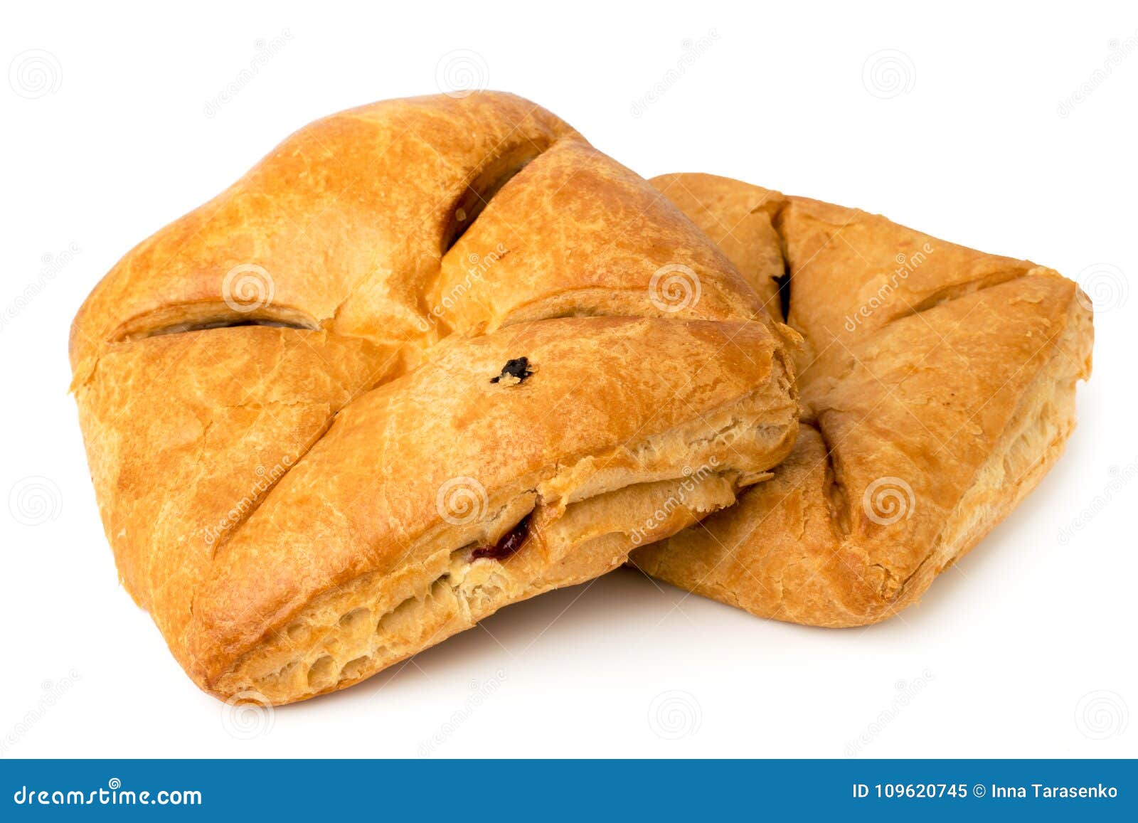 Two Puffs with Jam on a White Stock Image - Image of crust, biscuit ...