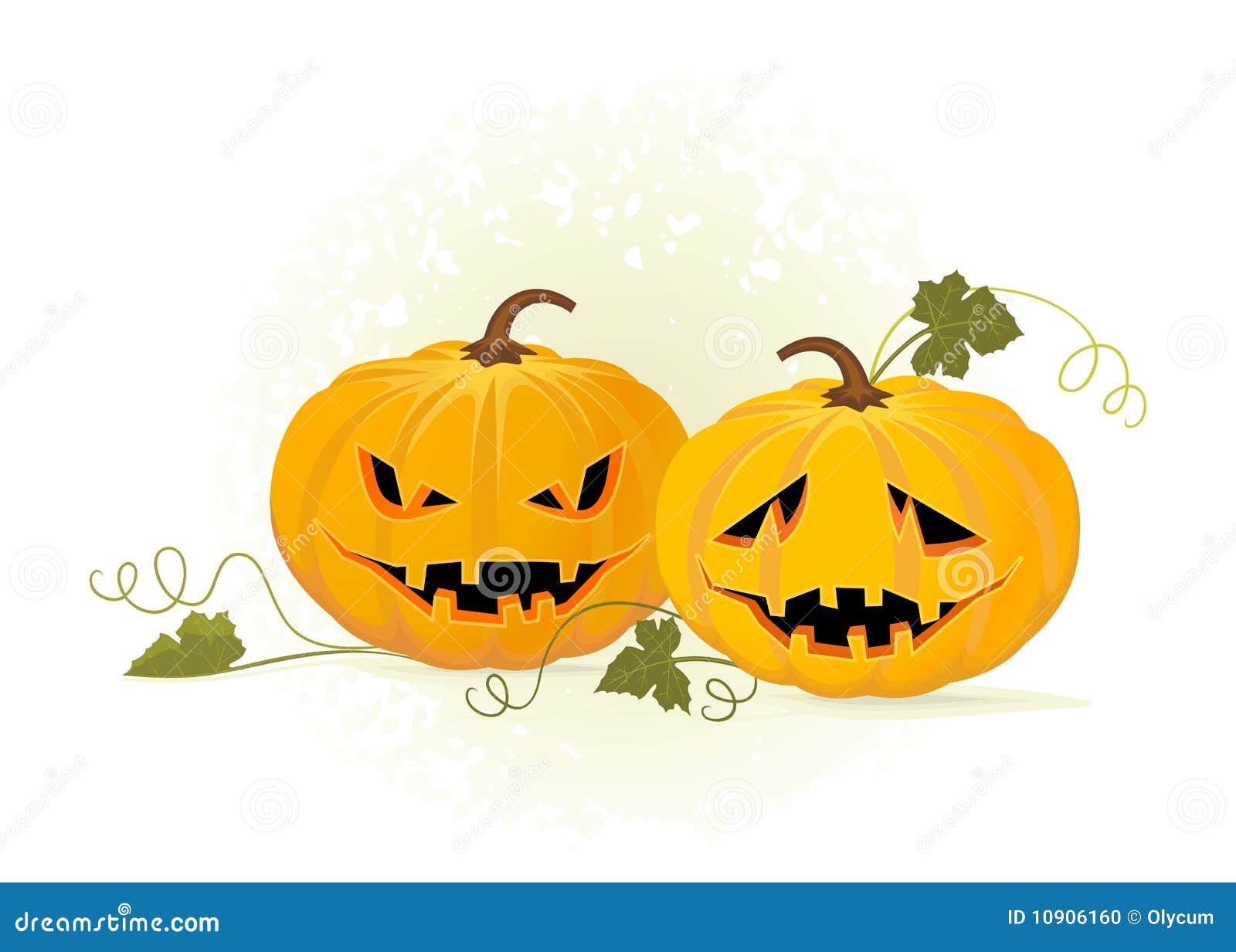 Two pumpkins. Halloween stock vector. Illustration of october - 10906160
