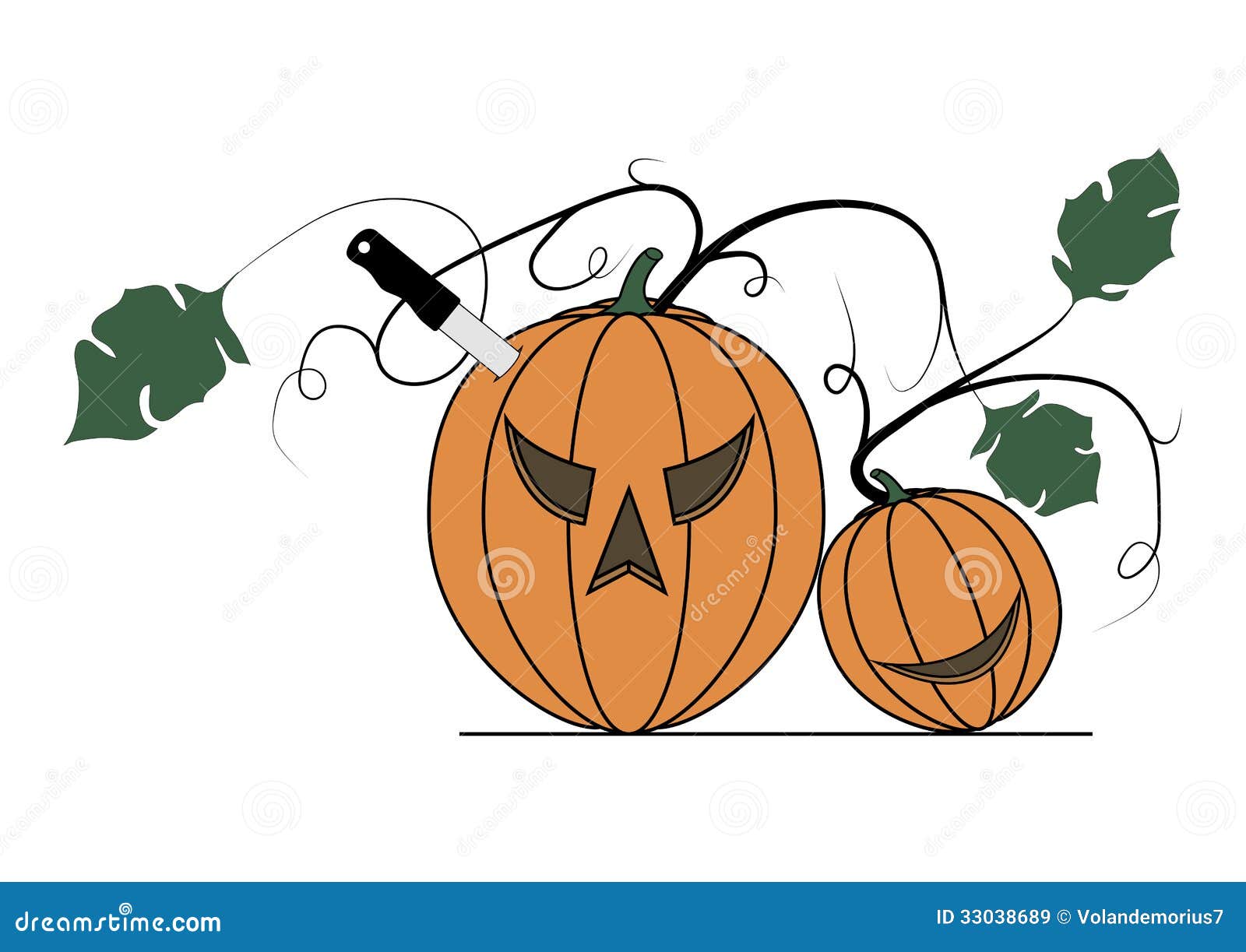 Two Pumpkins on a White Background Stock Vector - Illustration of ...