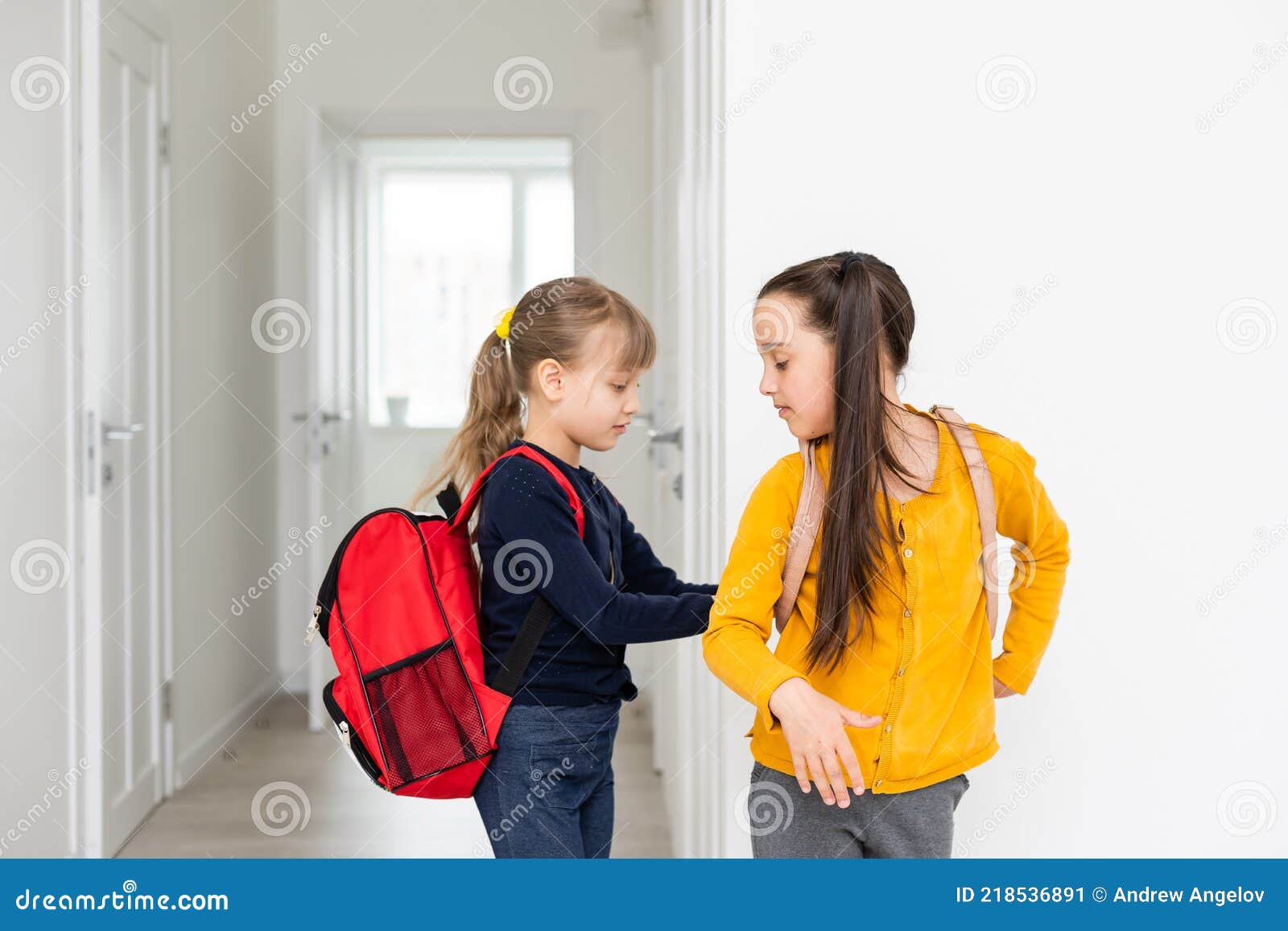Two Pupils of Elementary School, Back To School. Stock Image - Image of ...