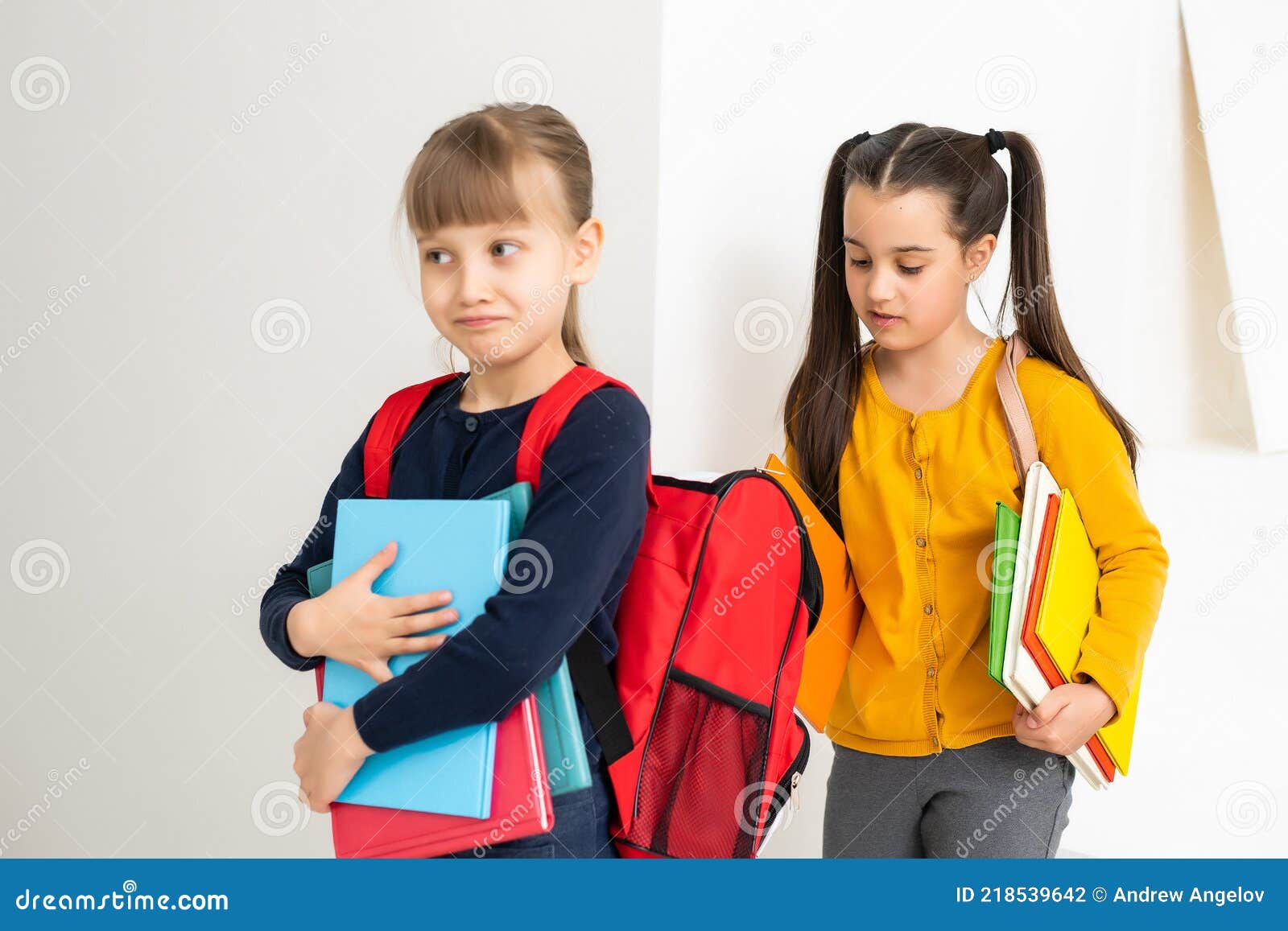 Two Pupils of Elementary School, Back To School. Stock Photo - Image of ...