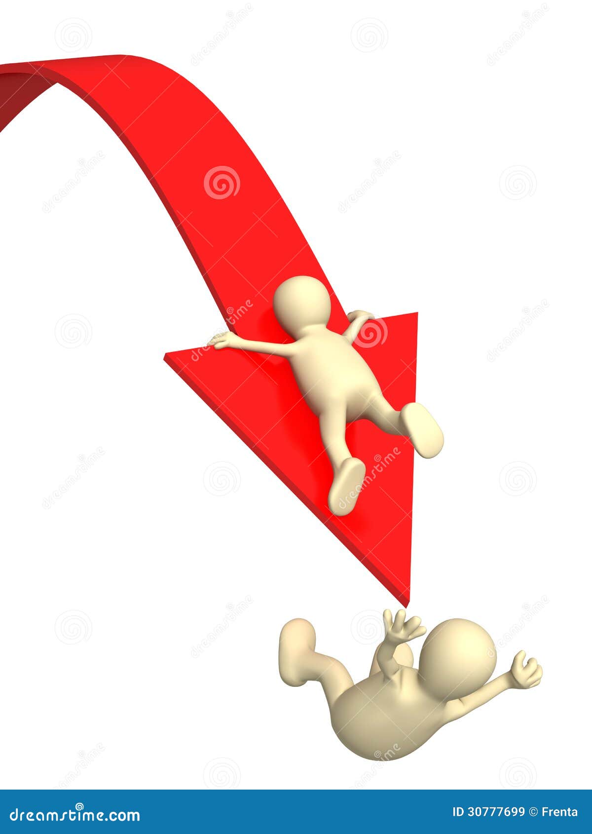 Two Puppets, Falling from an Arrow Stock Illustration - Illustration of ...