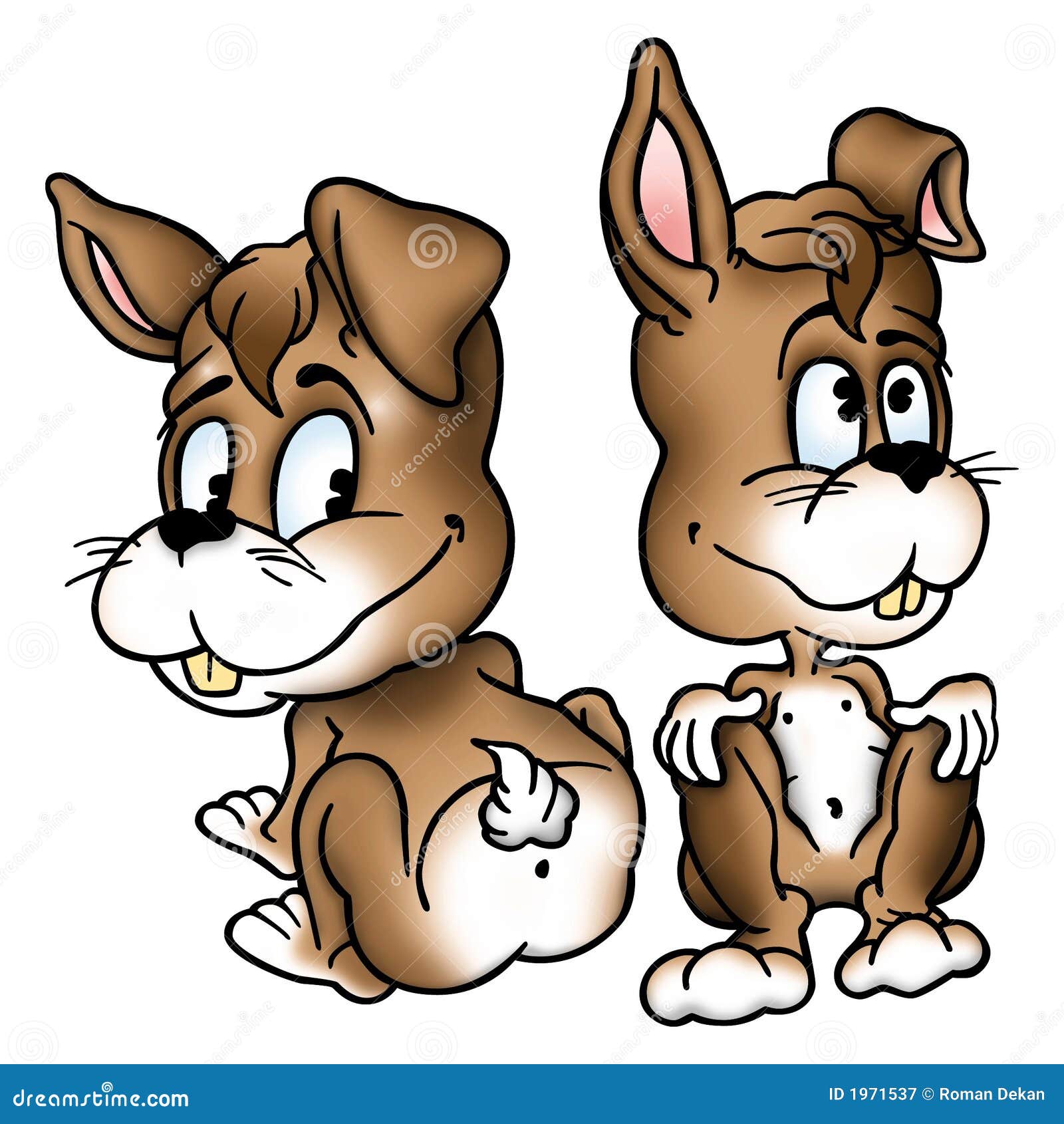 Two puppy rabits stock illustration. Illustration of merry - 1971537