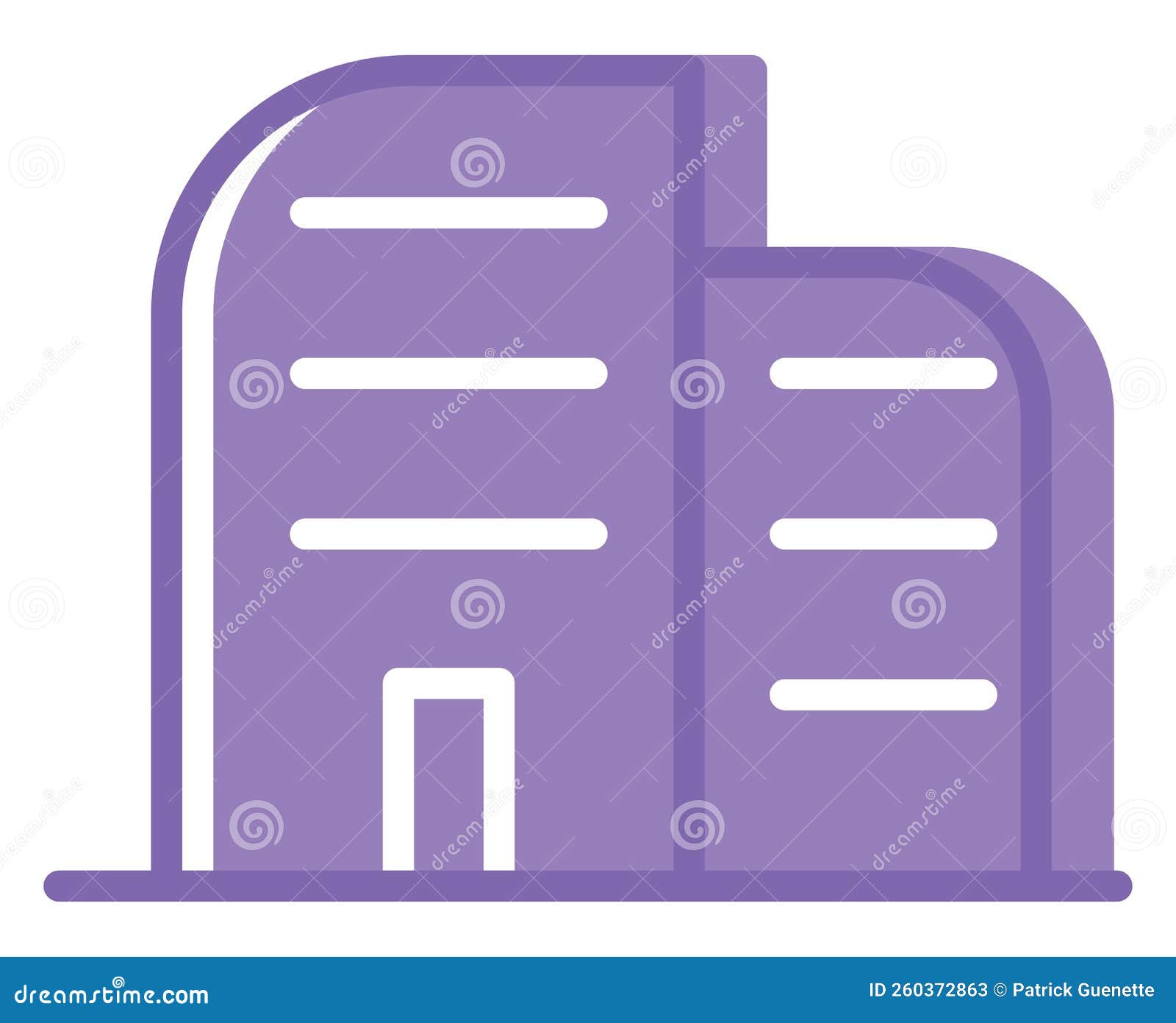 Two purple buildings, icon stock vector. Illustration of village ...