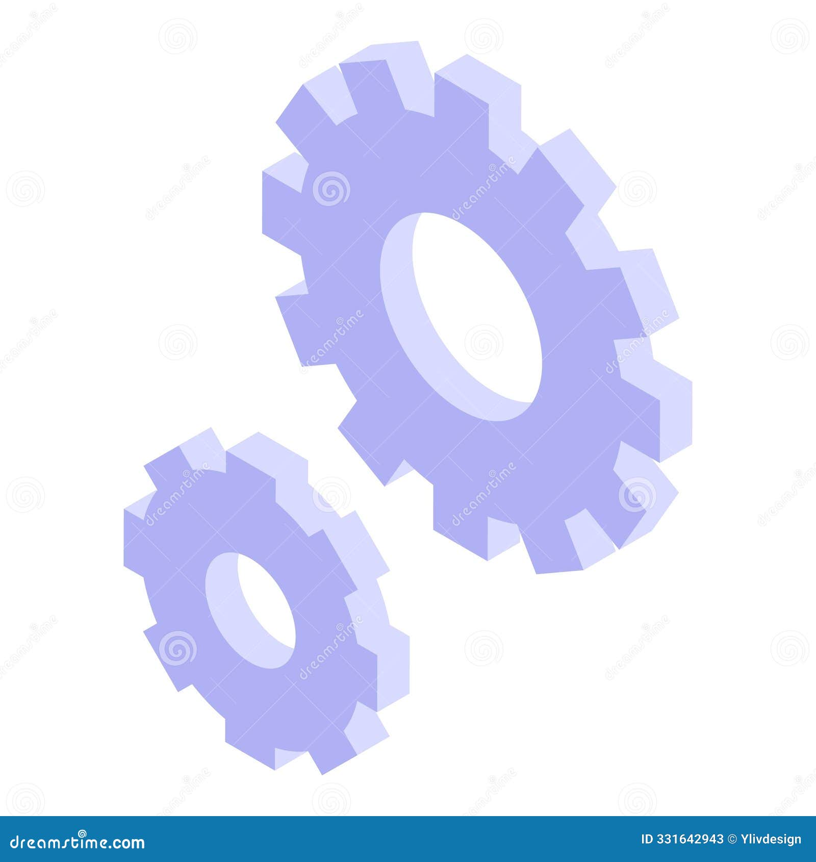 Two Purple Gears Rotating with Each Other Representing Teamwork Stock ...
