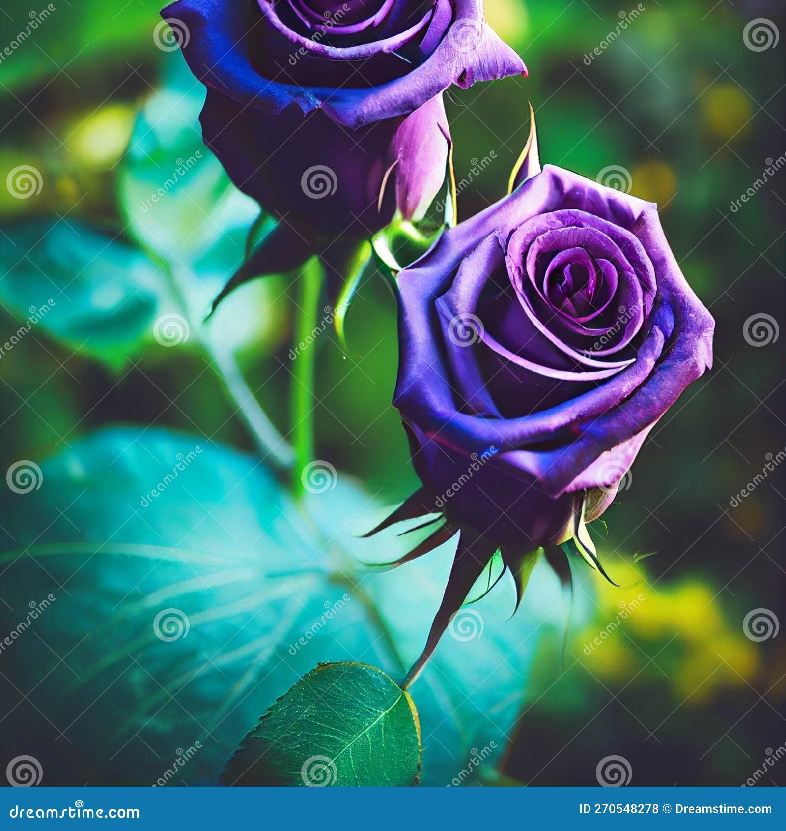Two purple roses stock illustration. Illustration of blossom - 270548278
