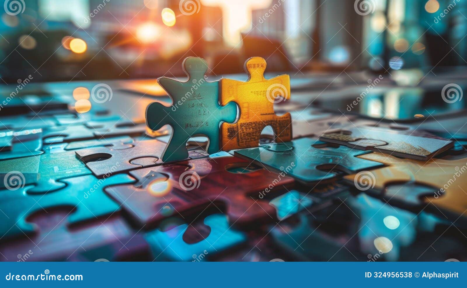 Two Puzzle Pieces Connecting Over Balance Sheet Completing the Puzzle ...