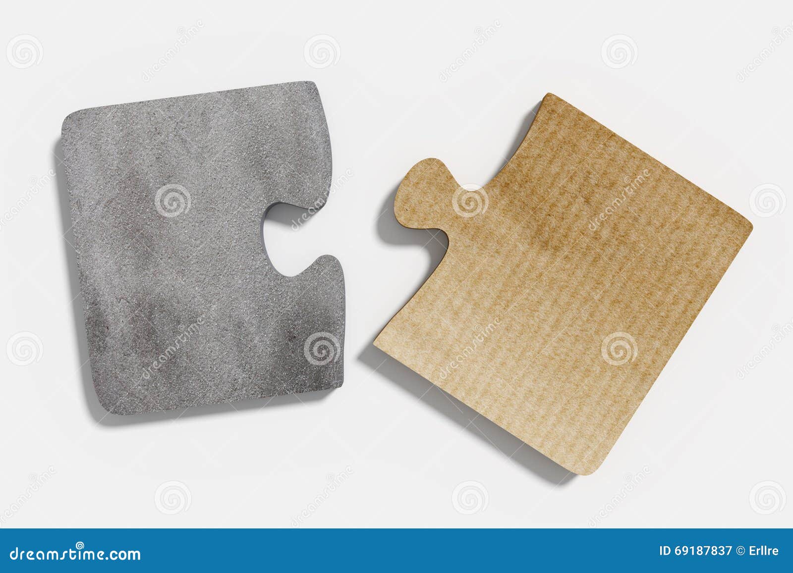Two Puzzle Pieces of Different Material Stock Illustration ...