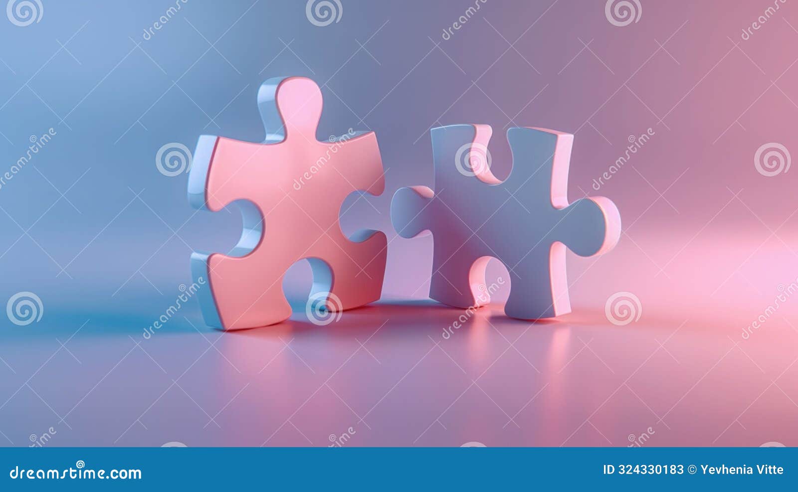 Two Puzzle Pieces Fitting Together. Generative Ai Stock Illustration ...