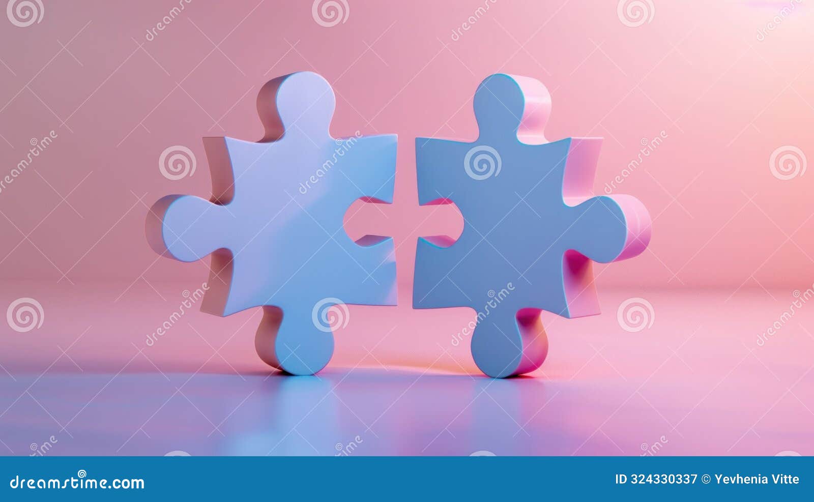 Two Puzzle Pieces Fitting Together. Generative Ai Stock Illustration ...