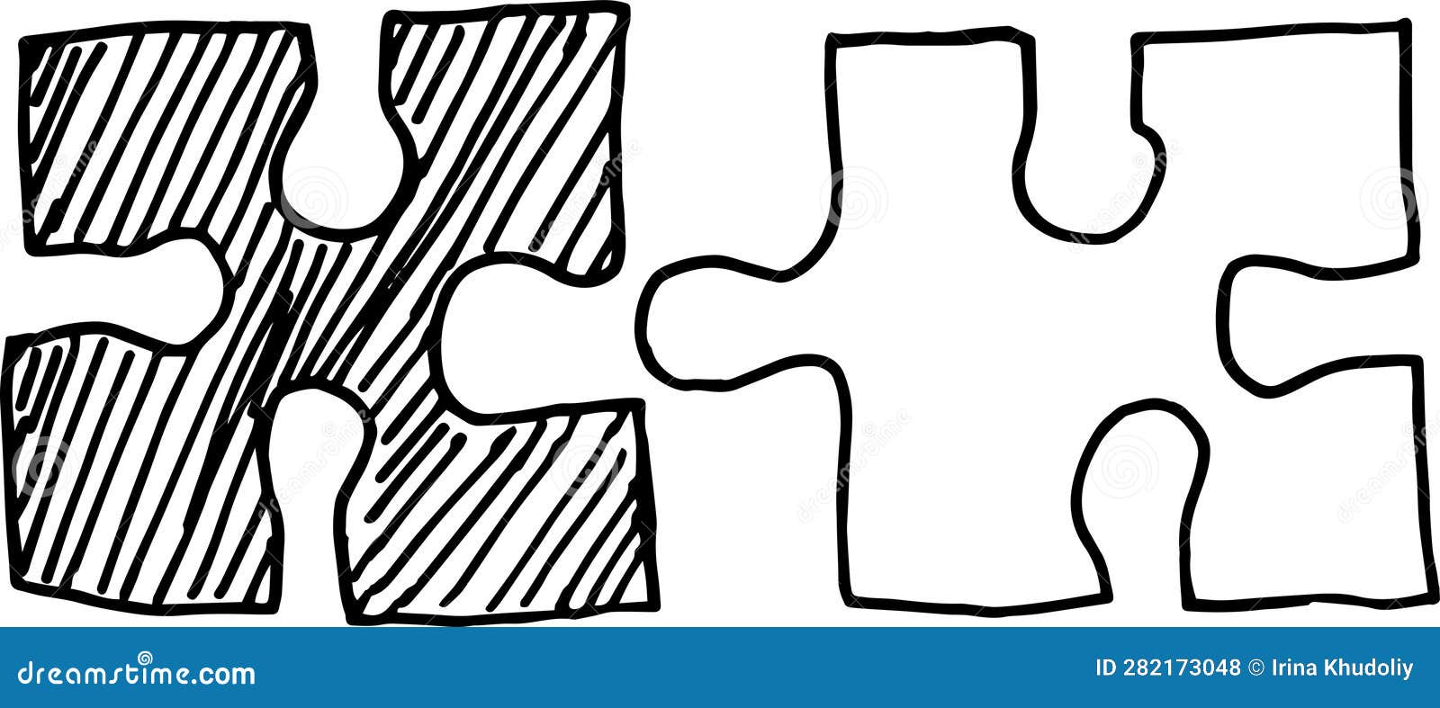 Two puzzle pieces stock illustration. Illustration of grid - 282173048