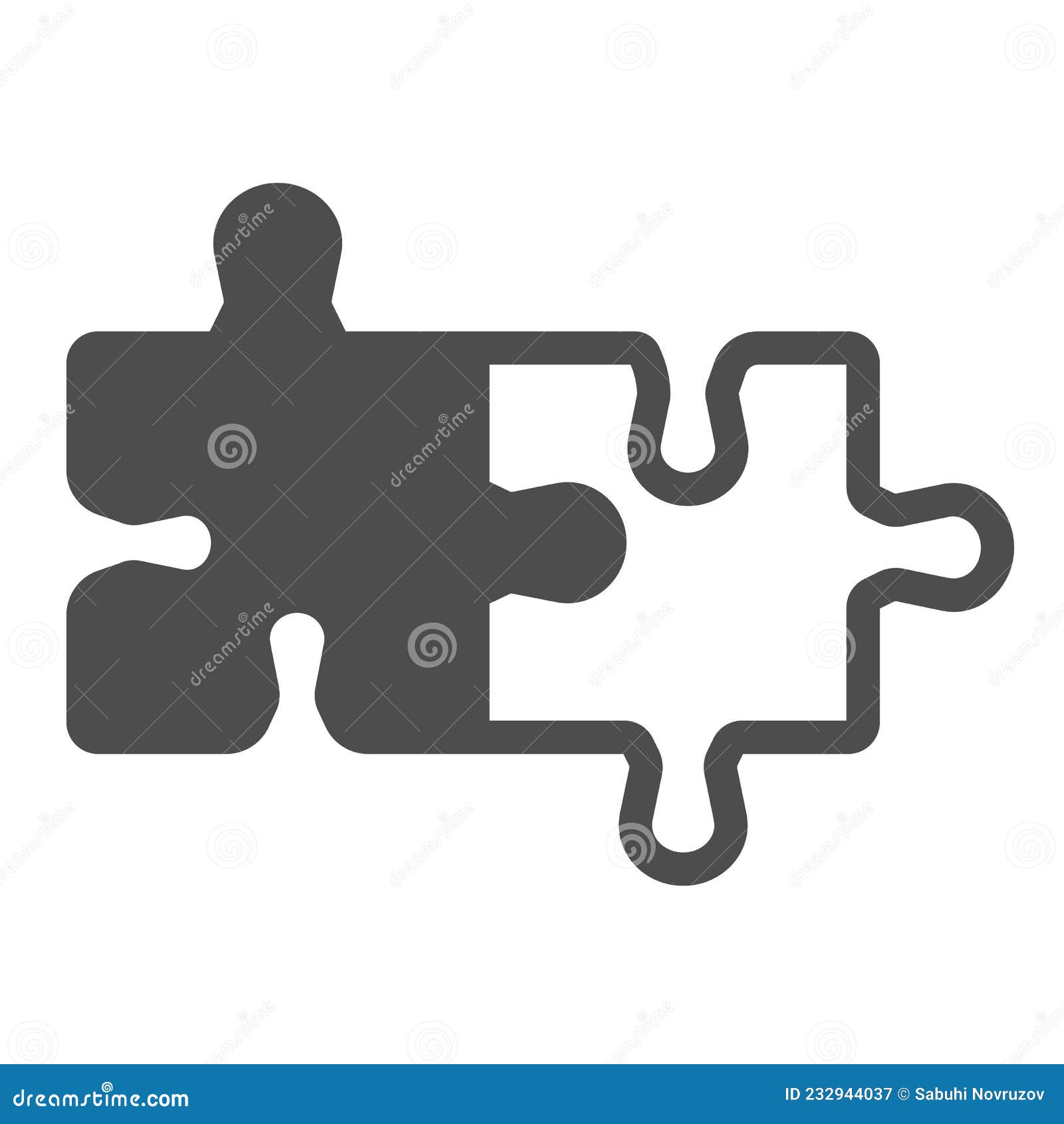 Two Puzzle Pieces, Match Solid Icon, Dating Concept, Compatibility of ...
