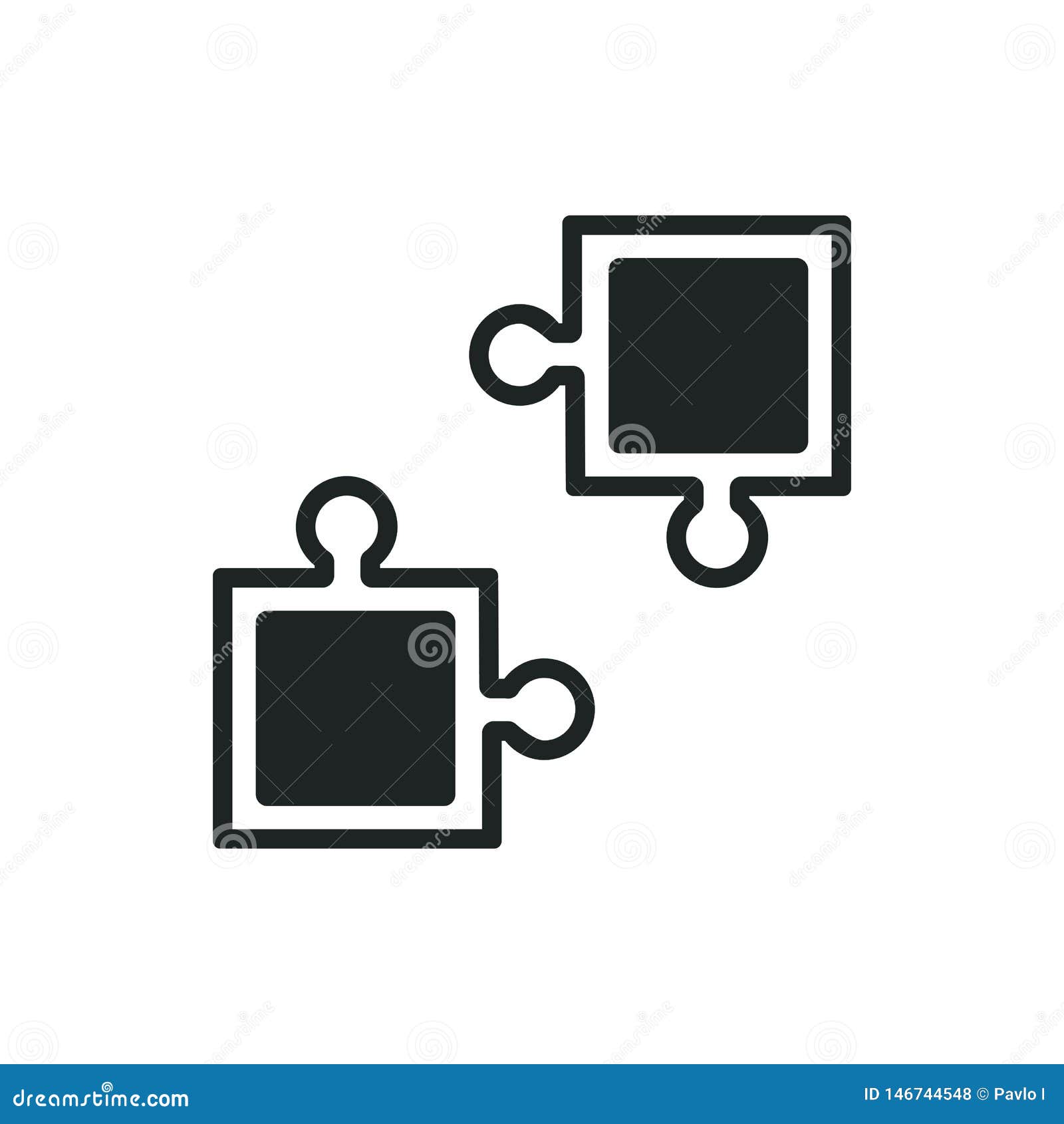 Two Puzzle, Teamwork, Partnership, Cooperation, Integration - Vector ...