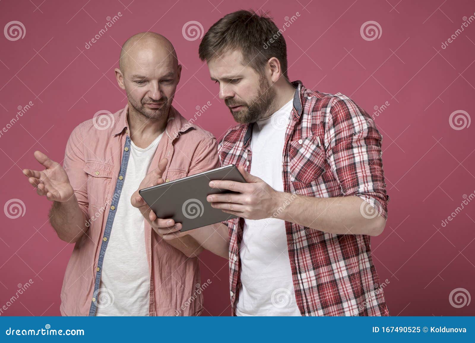 Two Puzzled Men, with a Serious Expression on Their Faces, are ...