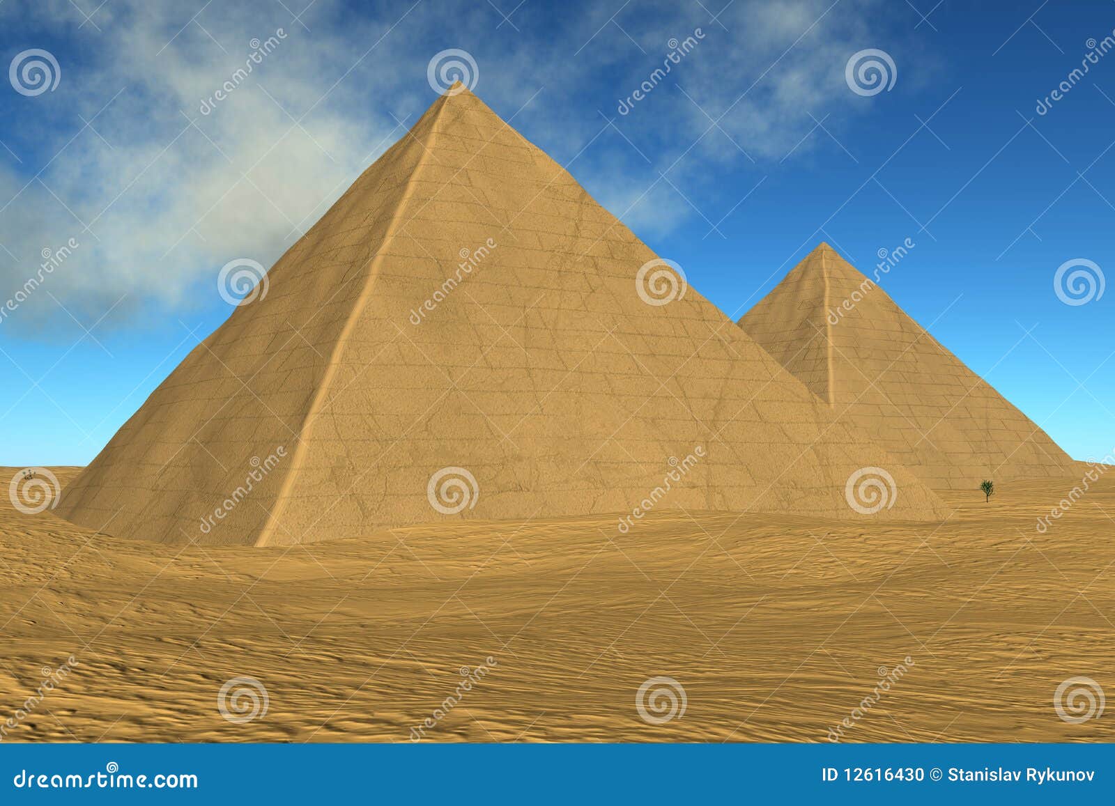 Two pyramids stock illustration. Illustration of cloud - 12616430