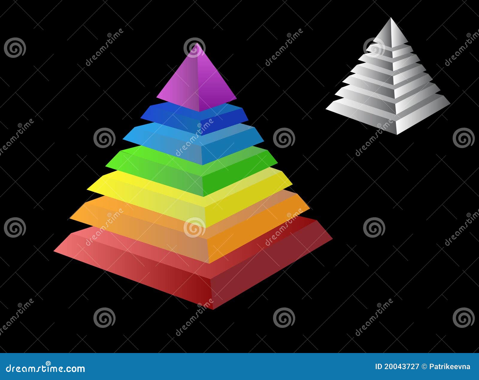 Two pyramids stock vector. Illustration of rainbow, orange - 20043727