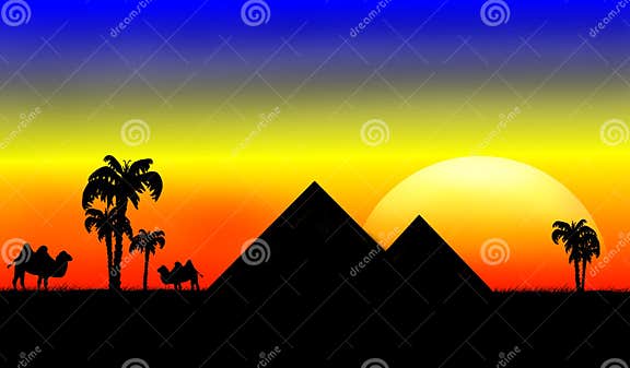 Two pyramids stock illustration. Illustration of black - 4693461