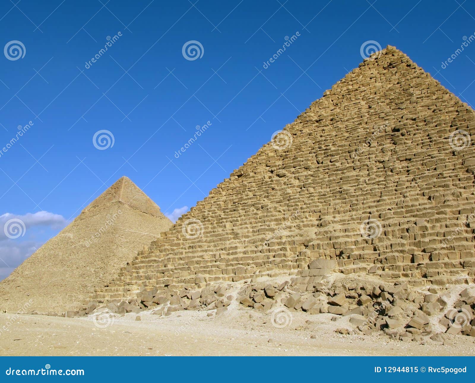 Two Pyramids of Giza, Egypt Stock Image - Image of culture, artistic ...