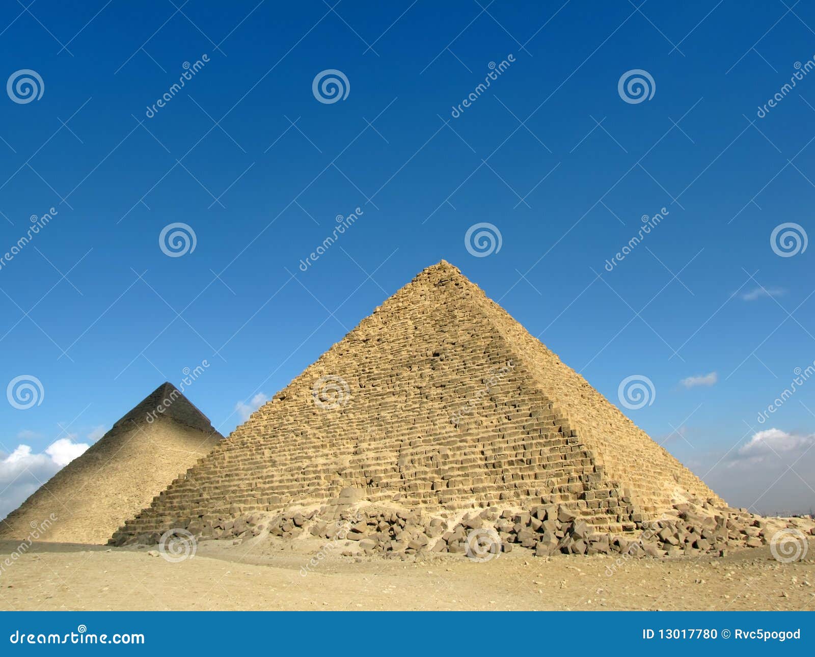 Two Pyramids of Giza, Egypt Stock Photo - Image of egyptian, clouds ...