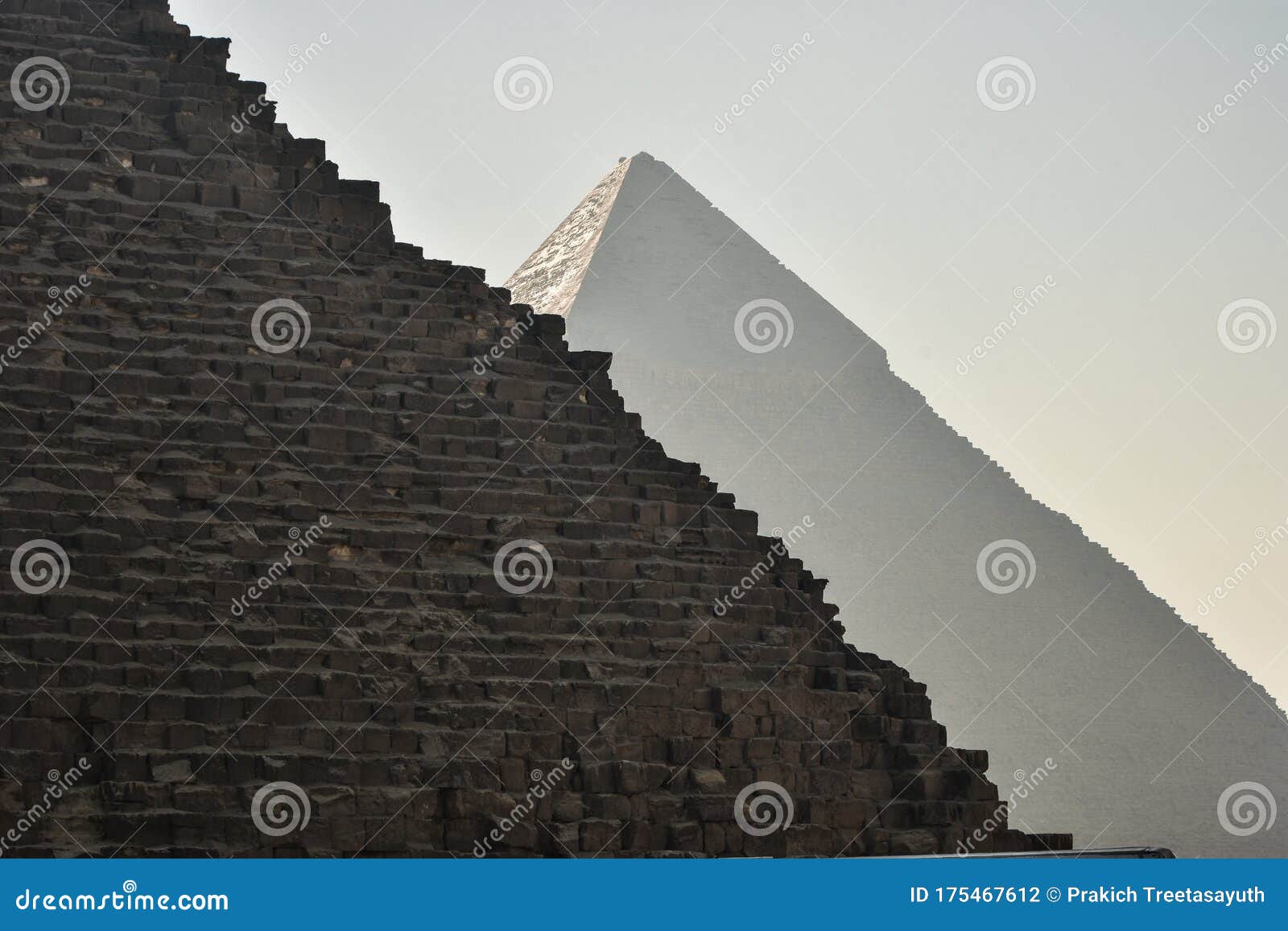 Two Pyramids at Giza, Egypt Stock Photo - Image of stone, popular ...