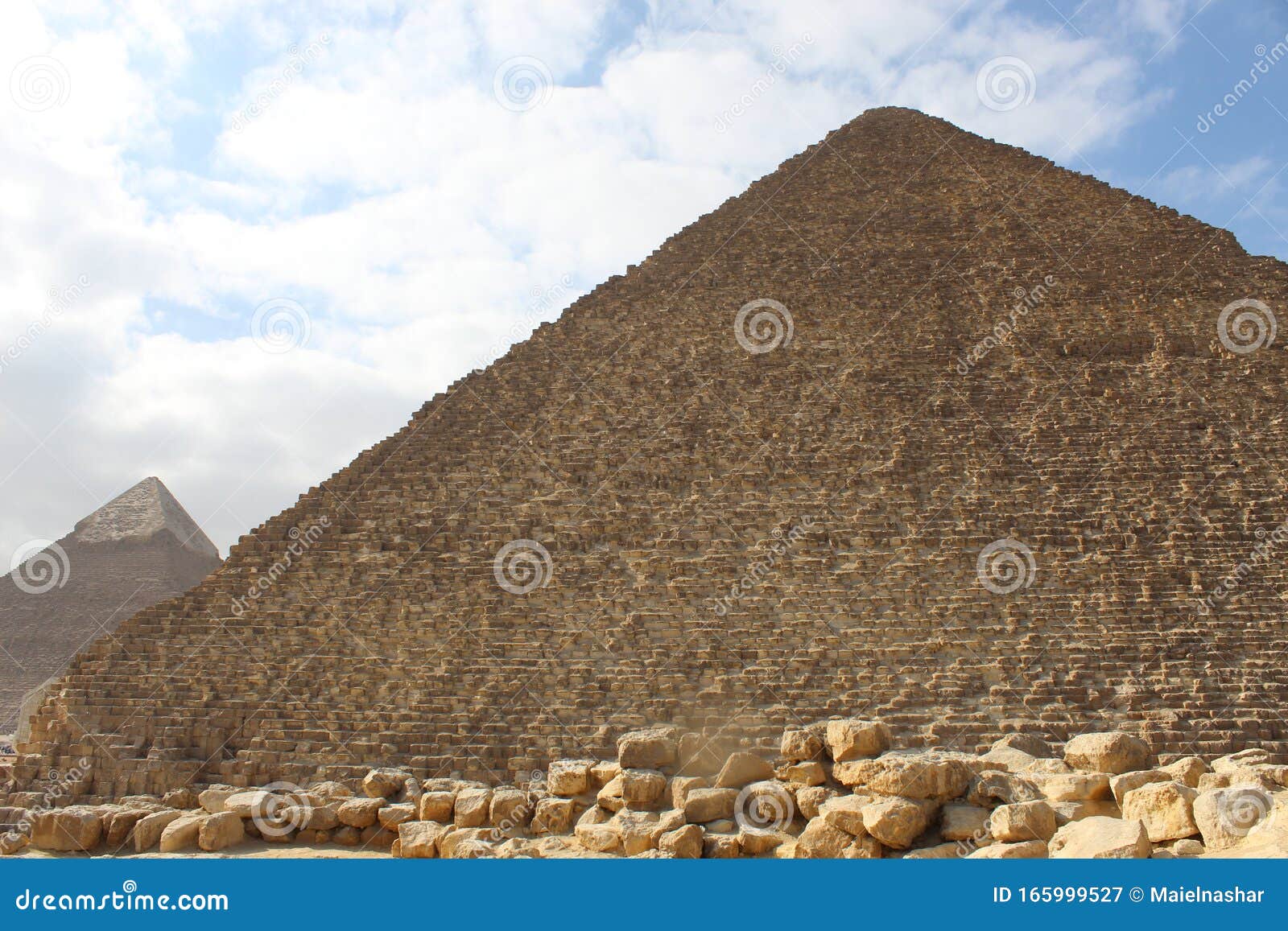 Two Pyramids of Giza Khufu Khefre Stock Image - Image of giza, great ...