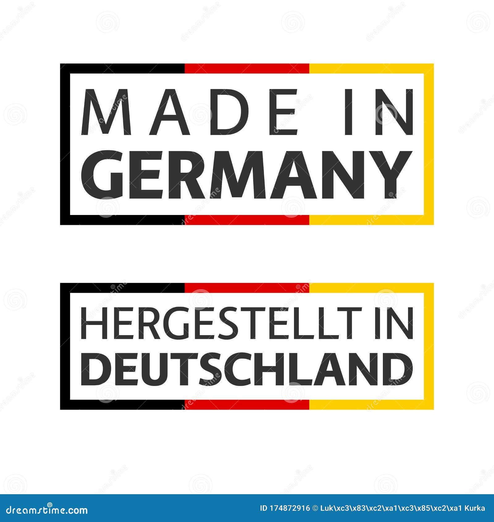 Two Quality Marks Made in Germany, Colored Vector Symbol with German ...