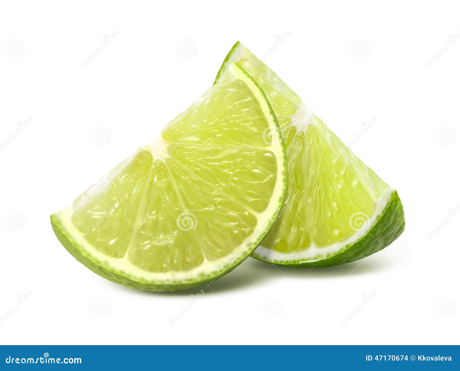 Two Quarter Lime Pieces Isolated On White Stock Photo - Image: 47170674