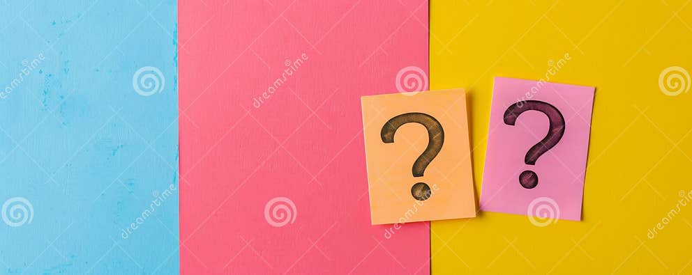 Two Question Marks on Colorful Background, Creative Concept Stock Photo ...