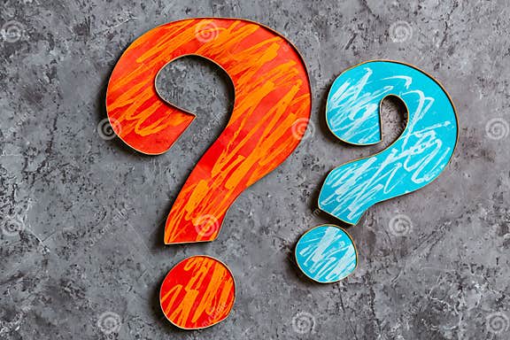 Two Question Marks on Concrete Wall. Generative AI Stock Image - Image ...
