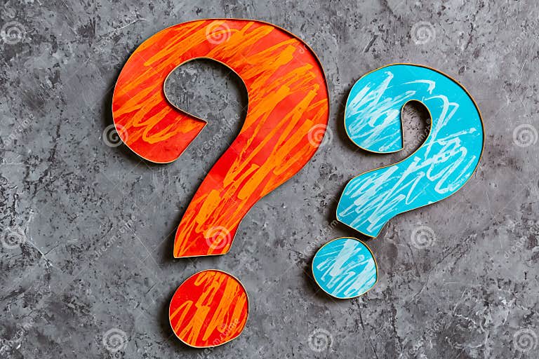 Two Question Marks on Concrete Wall. Generative AI Stock Image - Image ...