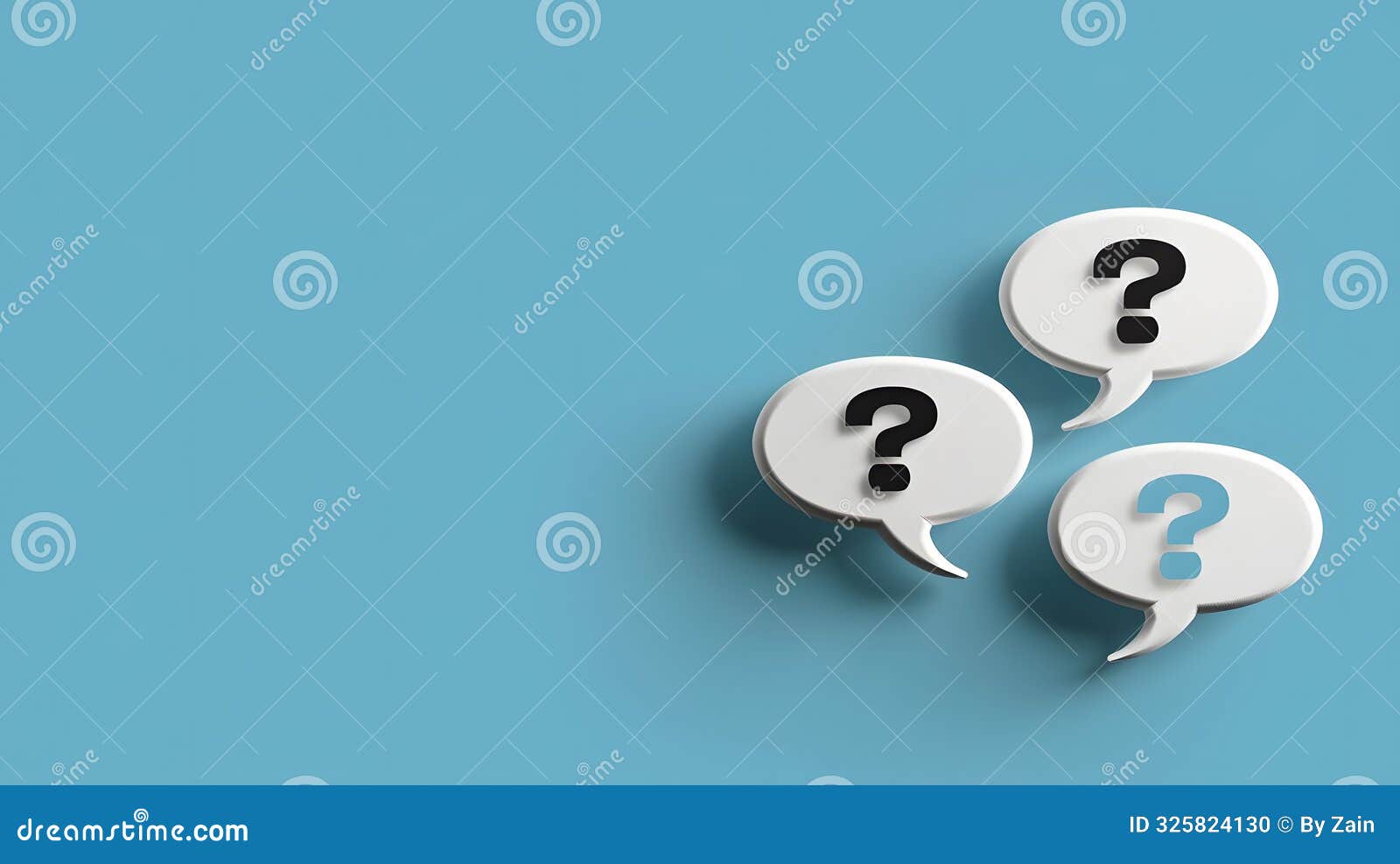 Two Question Marks in Speech Bubbles on Blue Background,Questions ...