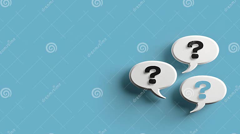 Two Question Marks in Speech Bubbles on Blue Background,Questions ...