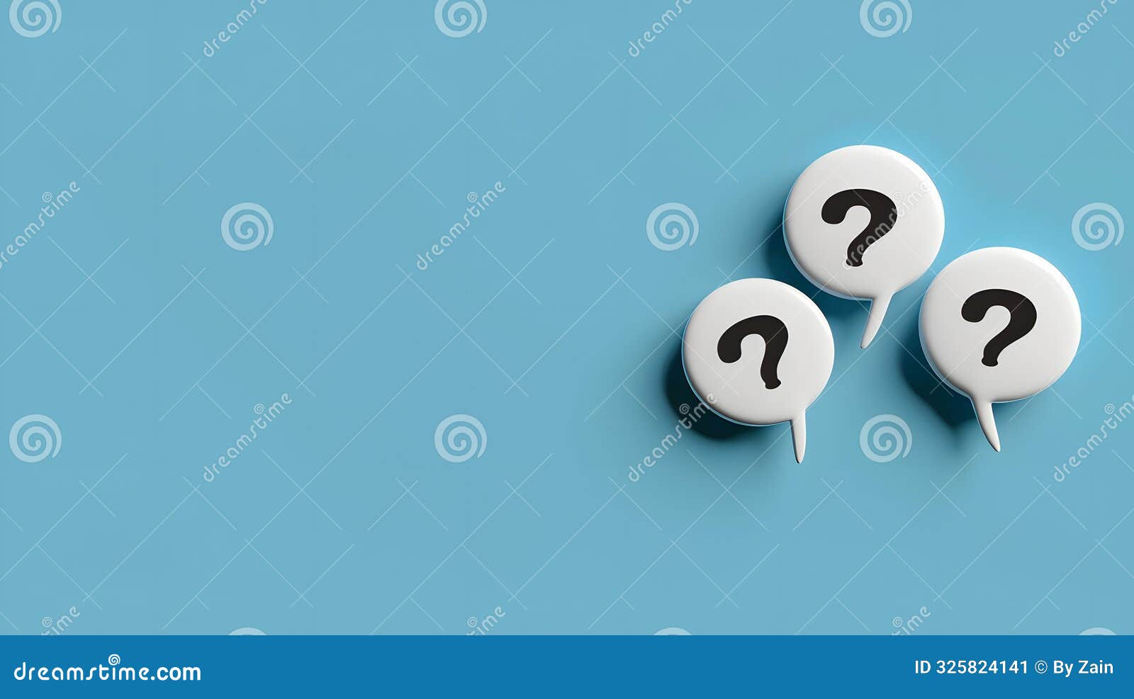 Two Question Marks in Speech Bubbles on Blue Background Questions ...