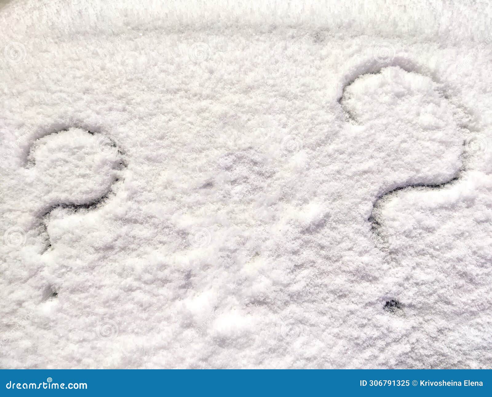 Two Question Marks Written in the Snow. the Cold Frosty Texture of the ...