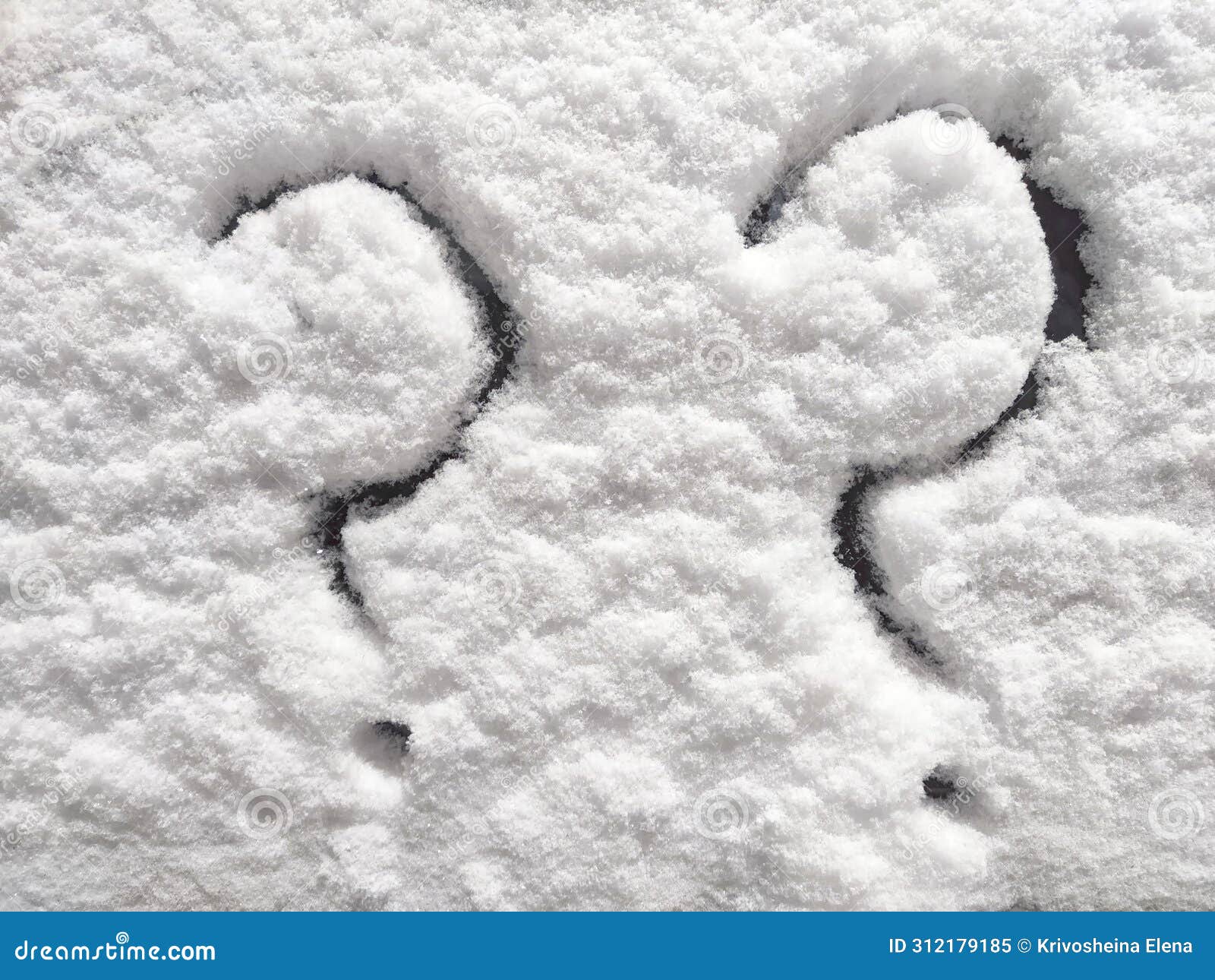 Two Question Marks Written in the Snow. the Cold Frosty Texture of the ...