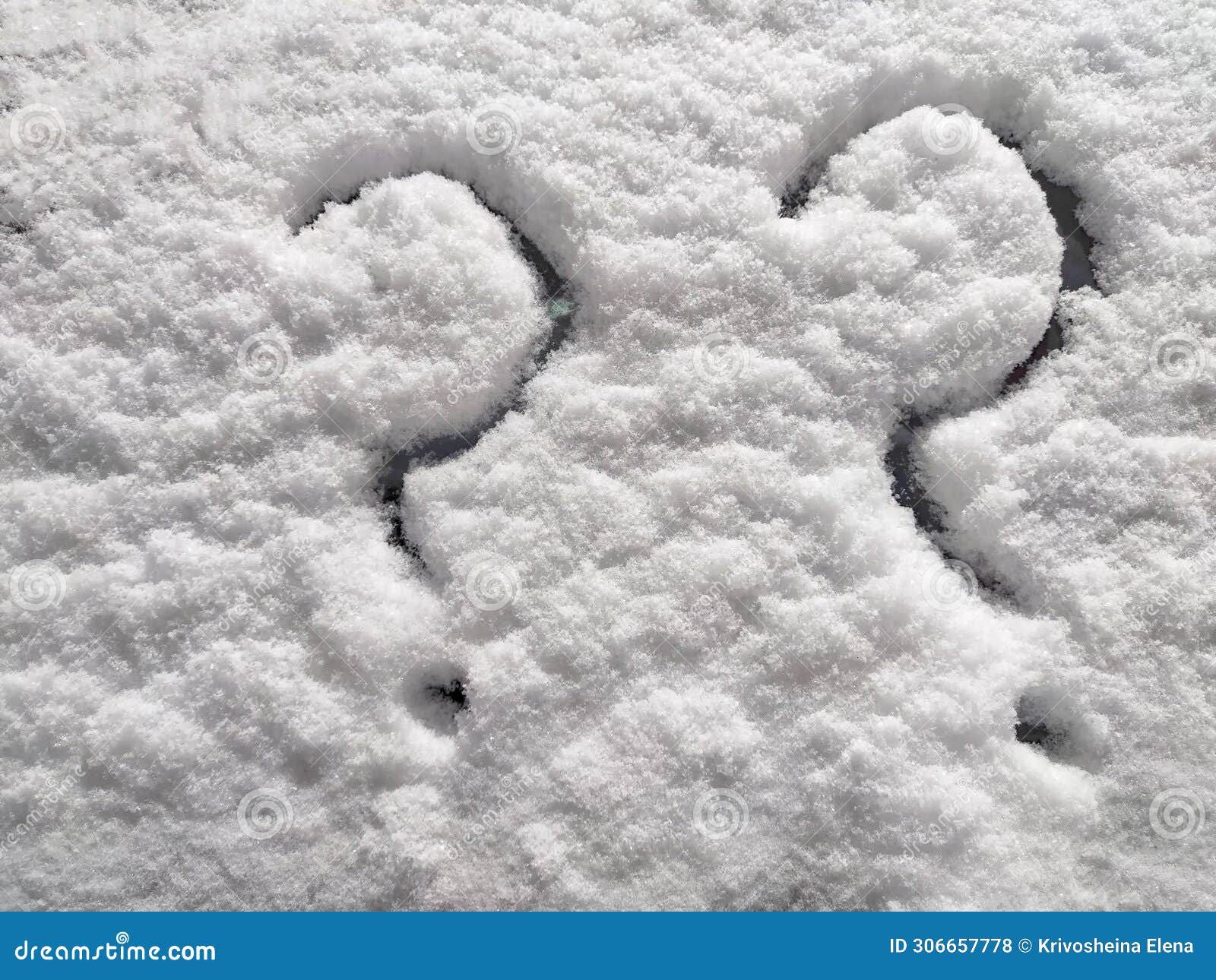 Two Question Marks Written in the Snow. the Cold Frosty Texture of the ...