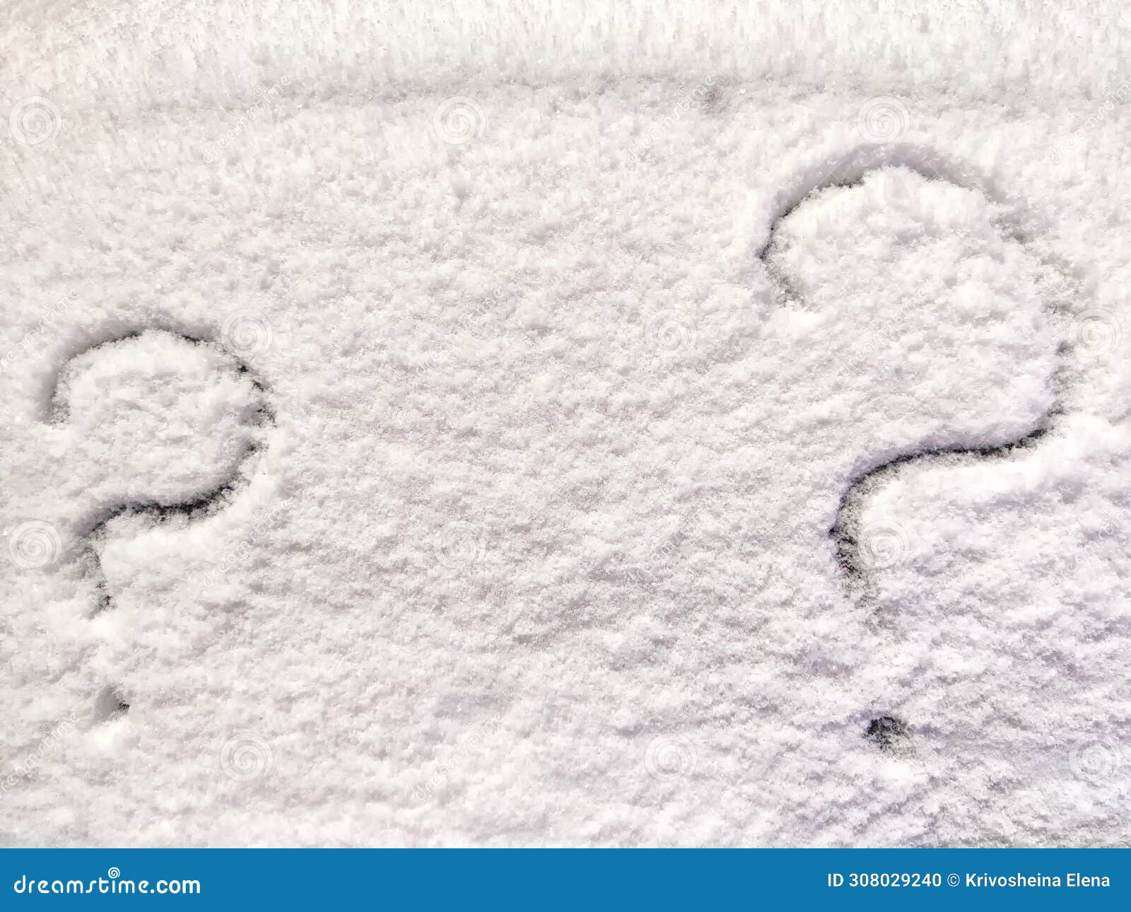 Two Question Marks Written in the Snow. the Cold Frosty Texture of the ...