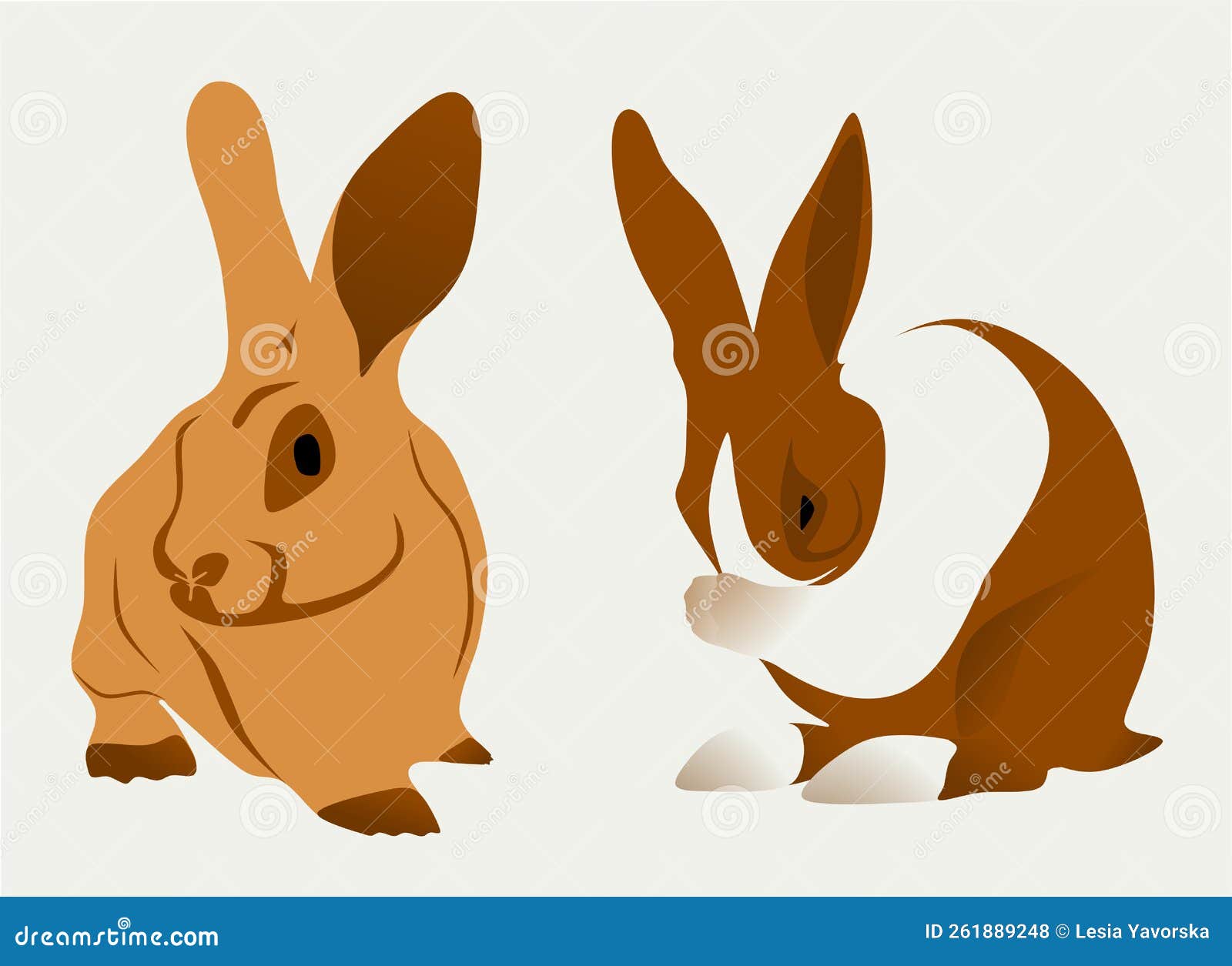 Two Rabbit Vector Graphics Elements for Design Stock Vector ...